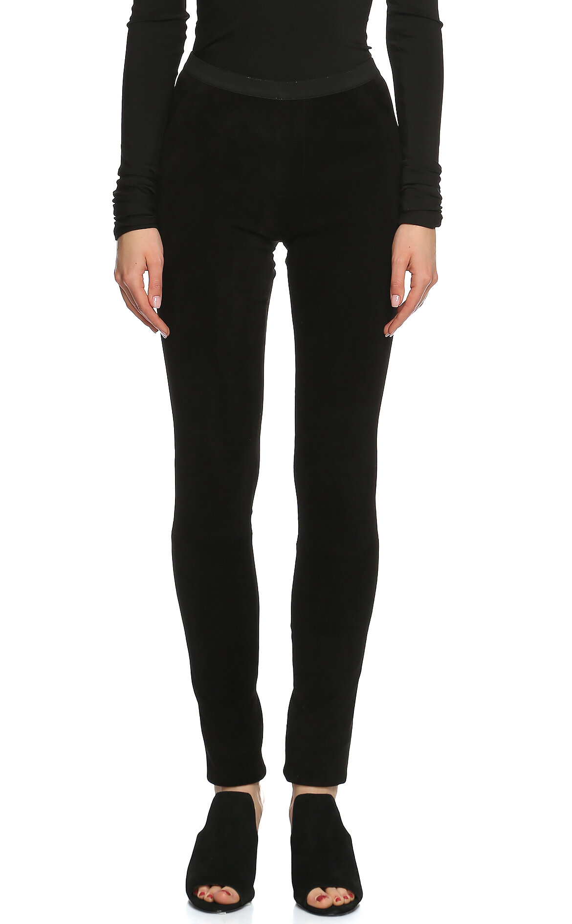 Tamara Mellon-Tamara Mellon Siyah Deri Pantolon