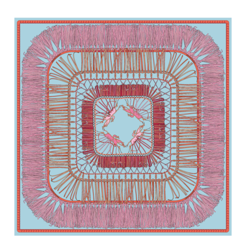 Longchamp-Longchamp Mavi Eşarp