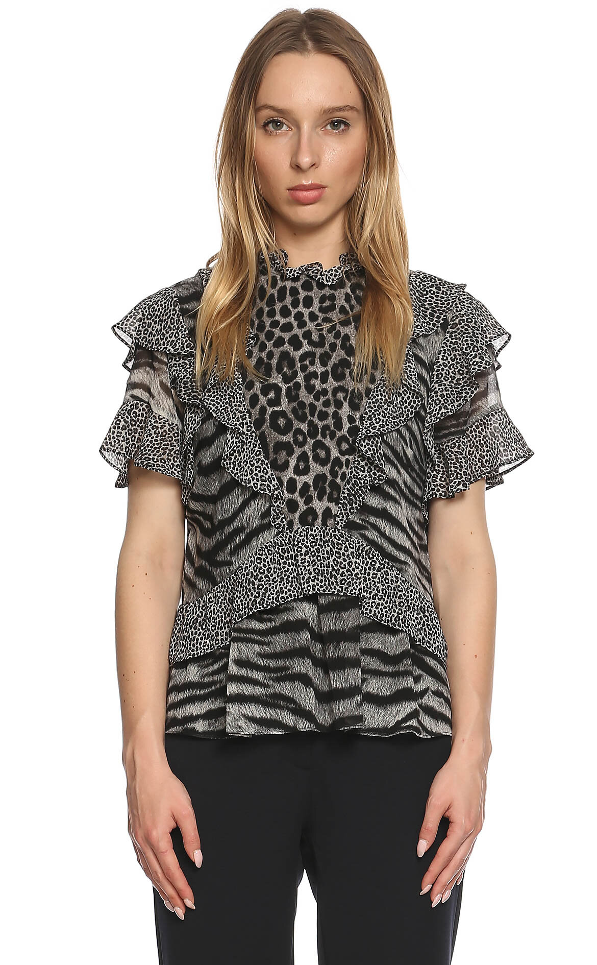 MICHAEL Michael Kors-MICHAEL Michael Kors Gri Bluz