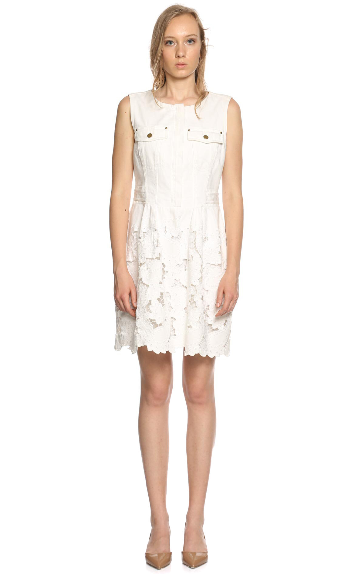 Alberta Ferretti -Alberta Ferretti  Beyaz Elbise