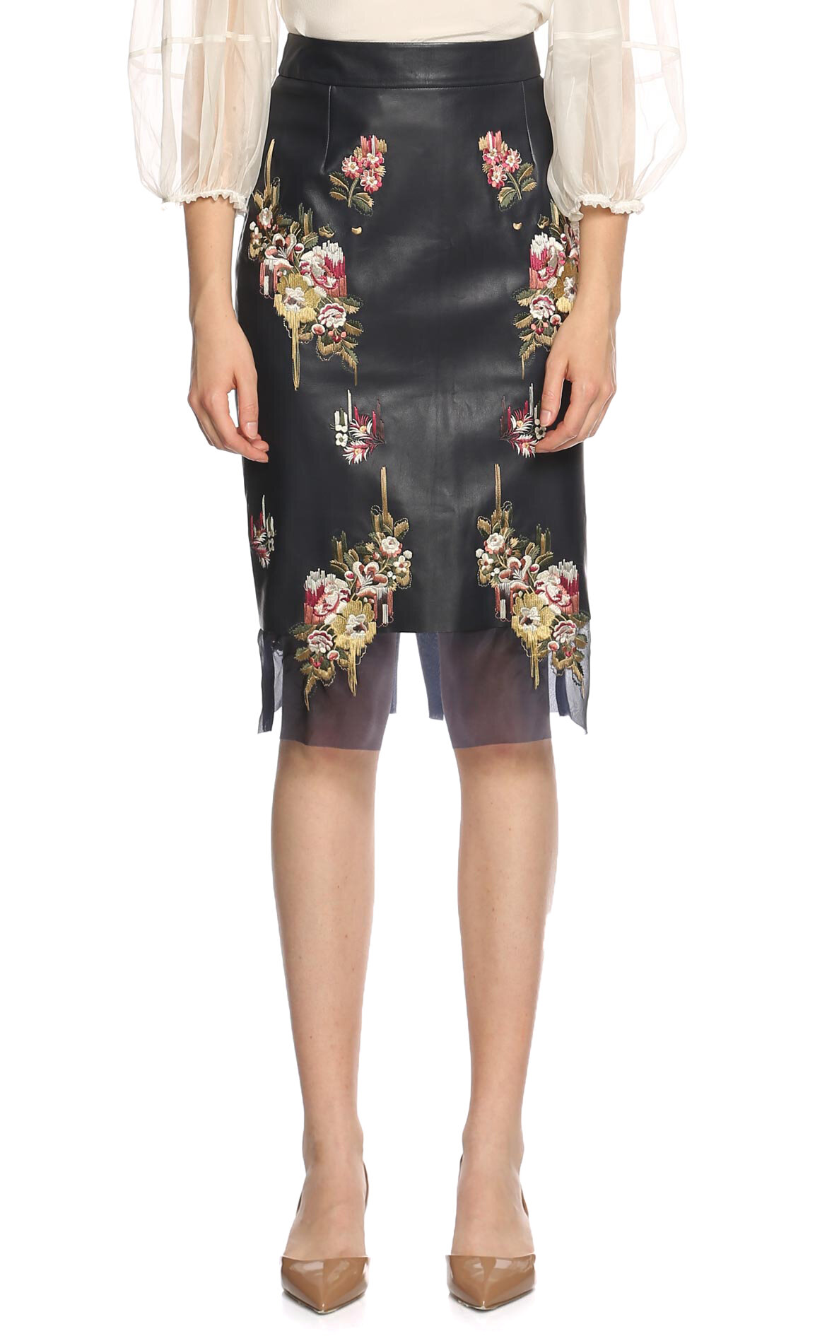 Alexander McQueen-Alexander McQueen Mavi Deri Etek