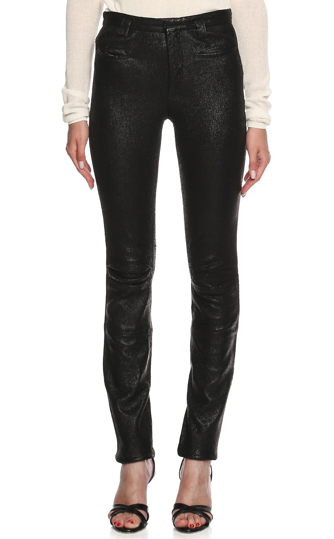 Haider Ackermann-Haider Ackermann Siyah Deri Pantolon