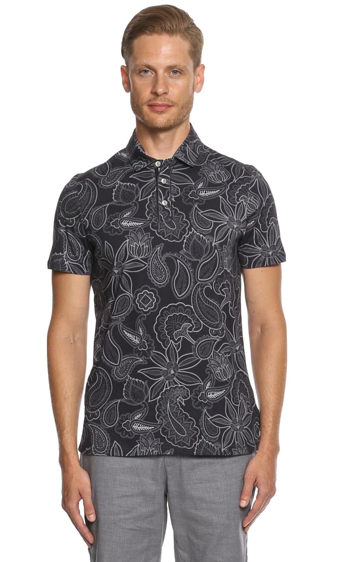 Ted Baker-Ted Baker Lacivert Polo T-Shirt
