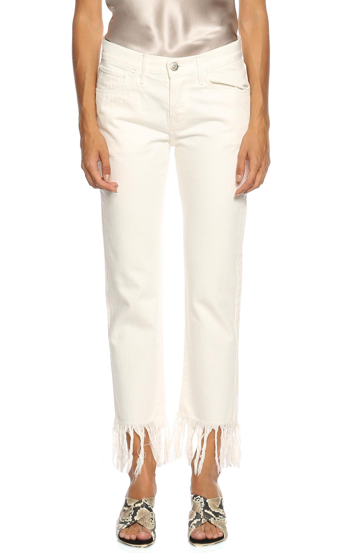 3X1-3X1 Beyaz Jean Pantolon