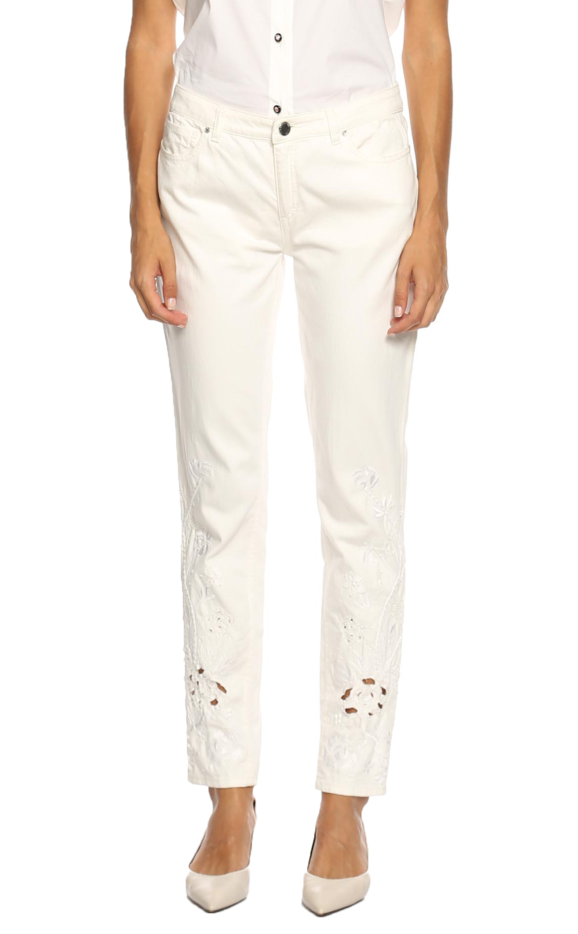 Elie Tahari-Elie Tahari Beyaz Jean Pantolon