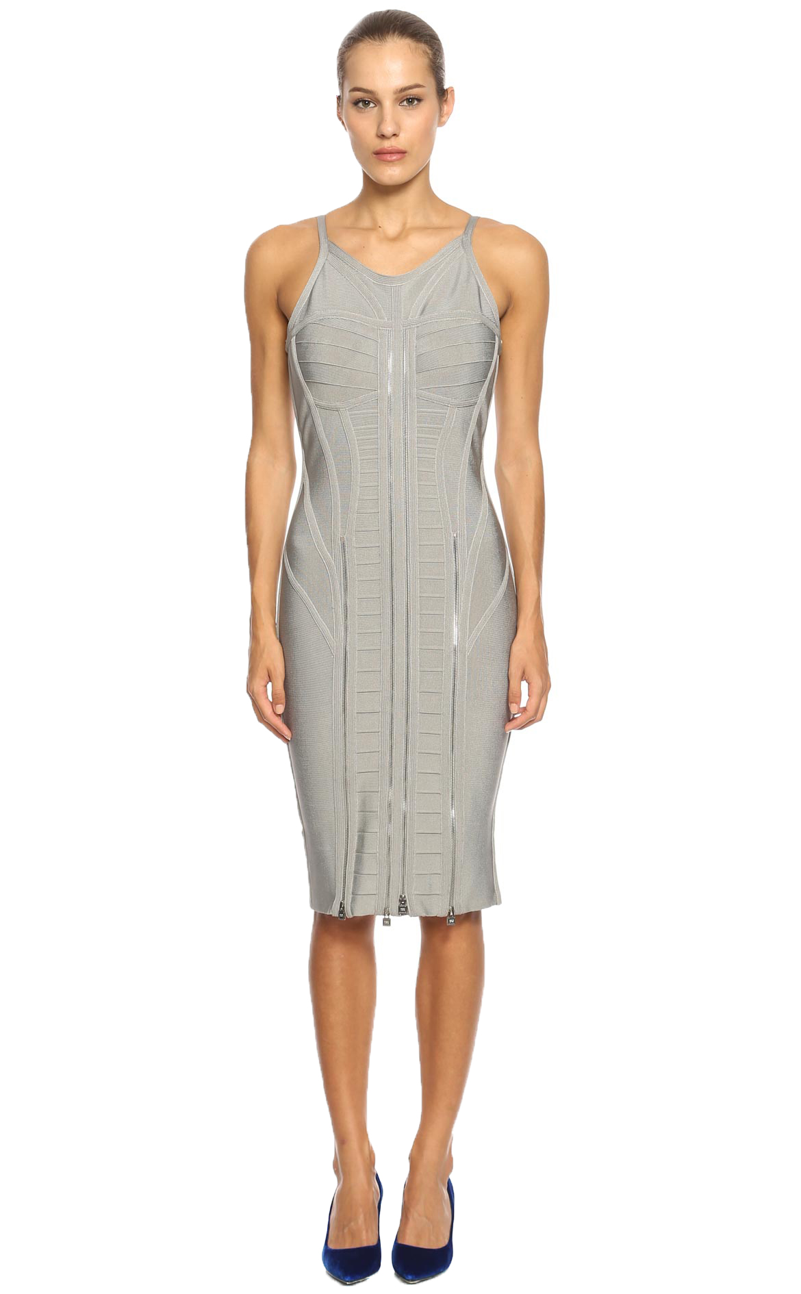Herve Leger-Herve Leger Gümüş Rengi Elbise Herve Leger-Herve Leger Gümüş Rengi Elbise