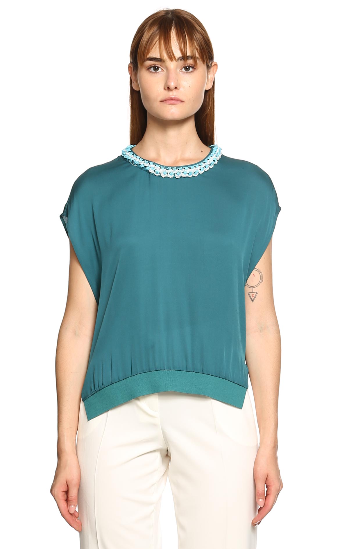 3.1 Phillip Lim-3.1 Phillip Lim Boncuk Detaylı Bluz 3.1 Phillip Lim-3.1 Phillip Lim Boncuk Detaylı Bluz
