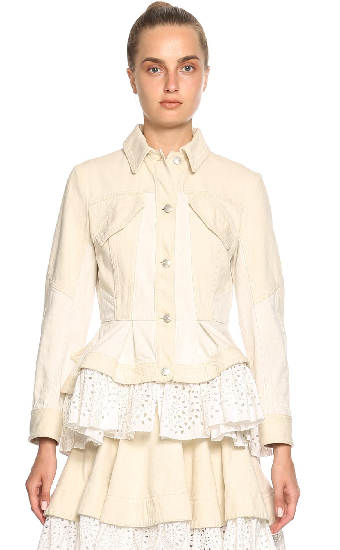 Alexander McQueen-Alexander McQueen Ekru Jean Ceket