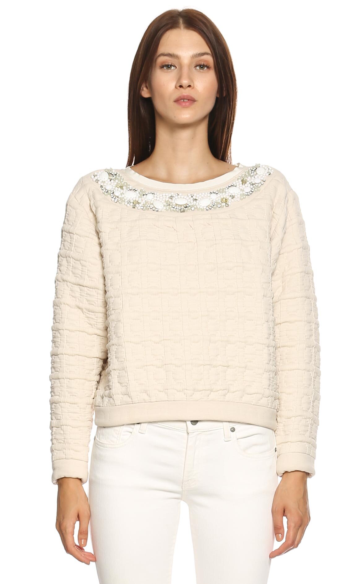 Tara Jarmon-Tara Jarmon Taş Detaylı Sweatshirt