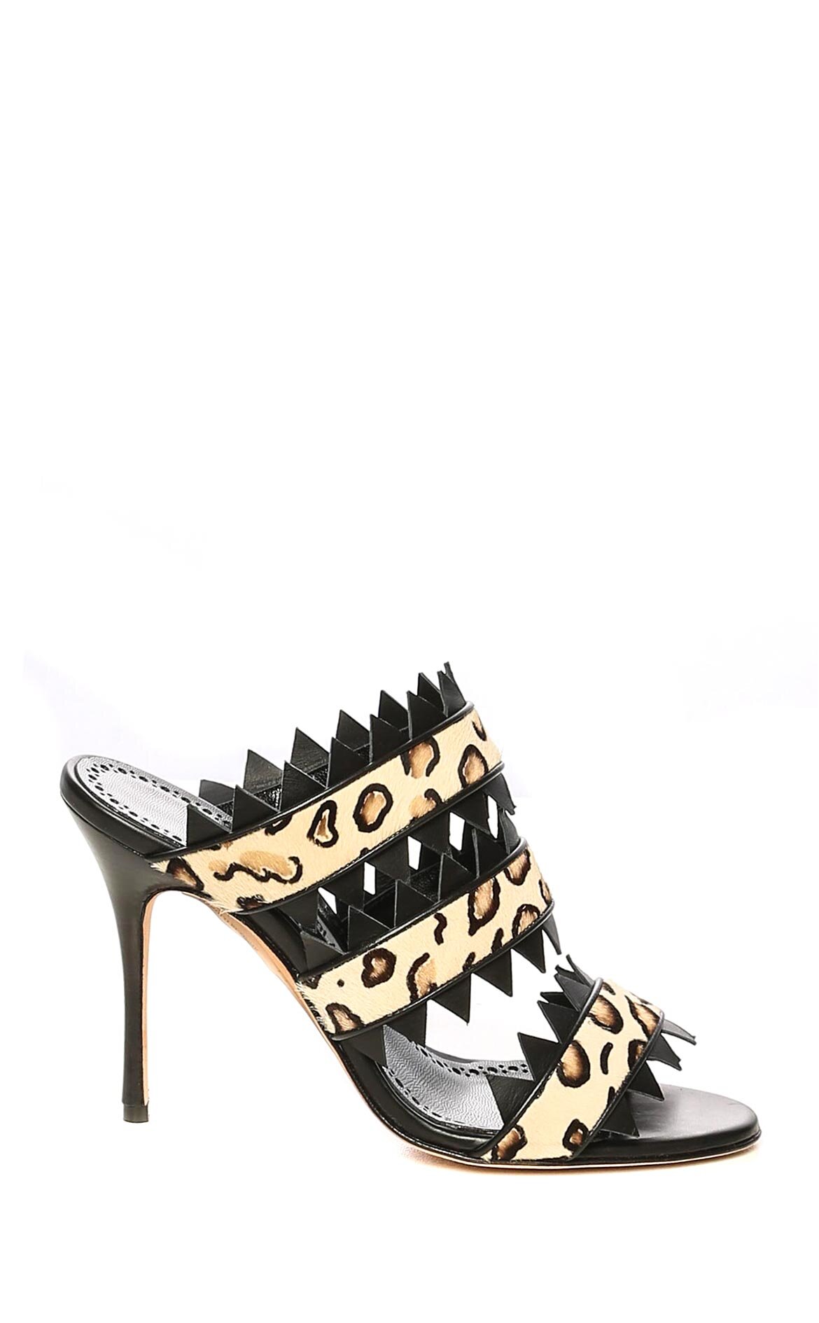 Manolo Blahnik-Manolo Blahnik Leopar Desenli Terlik