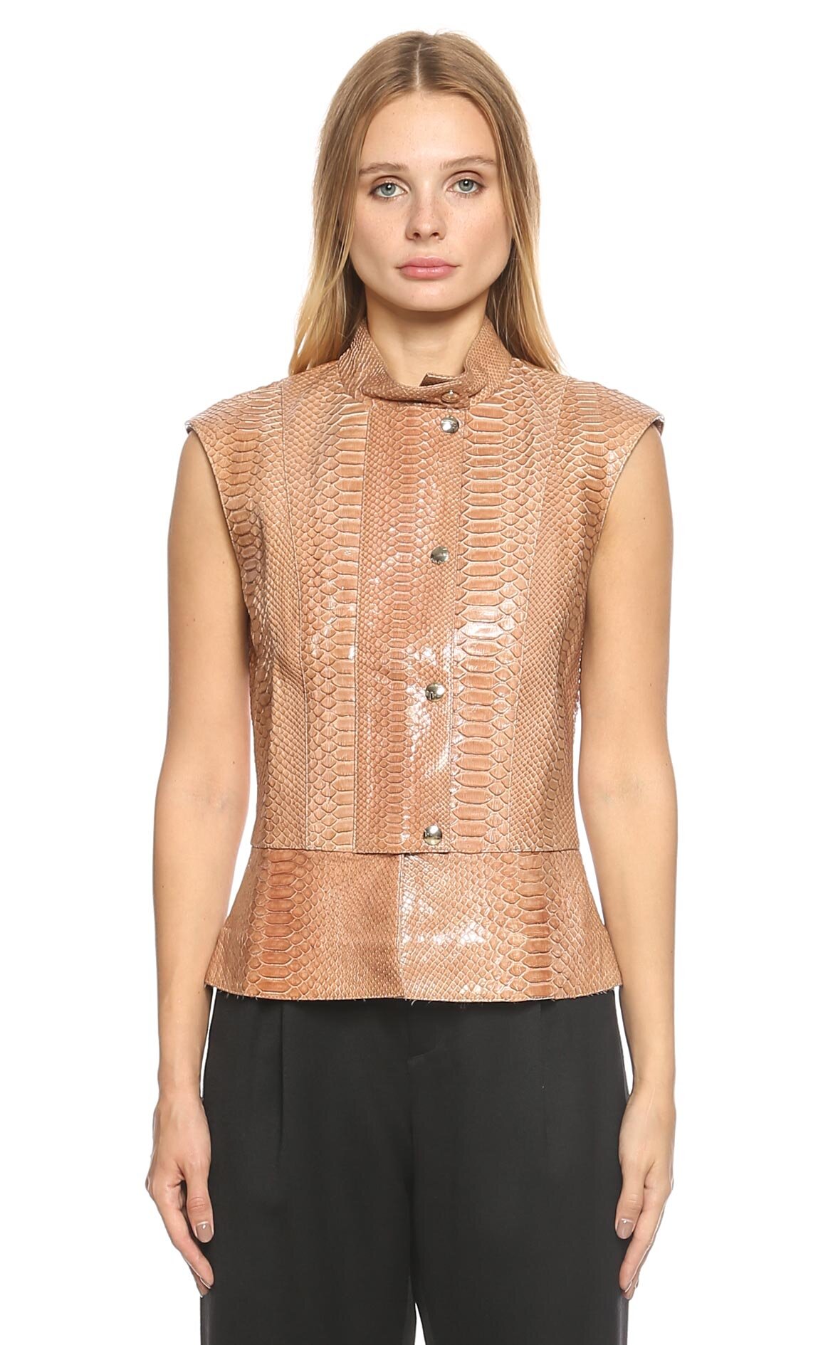 Yves Salomon-Yves Salomon Pembe Deri Yelek Yves Salomon-Yves Salomon Pembe Deri Yelek