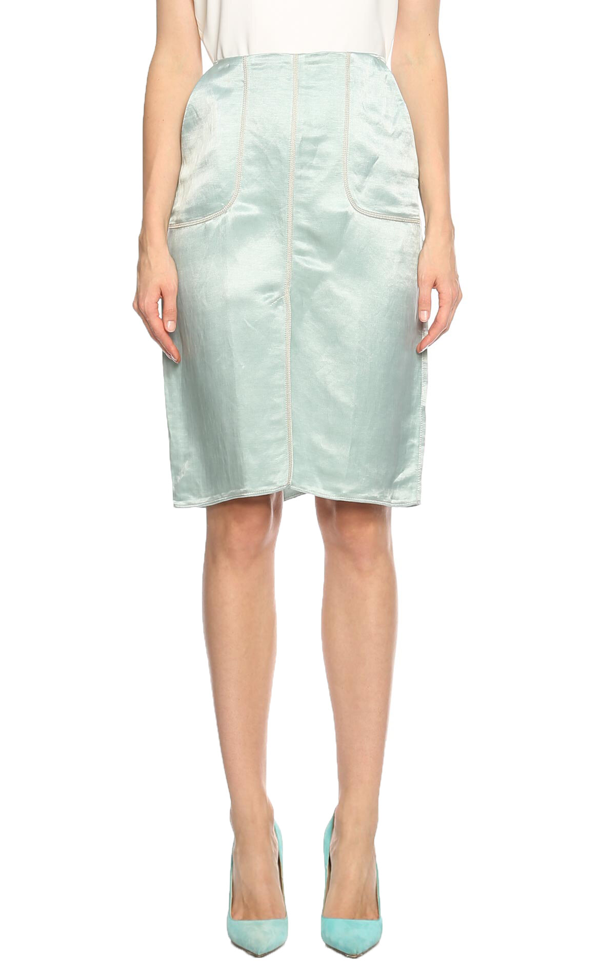 Lanvin-Lanvin Buz Mavisi Etek