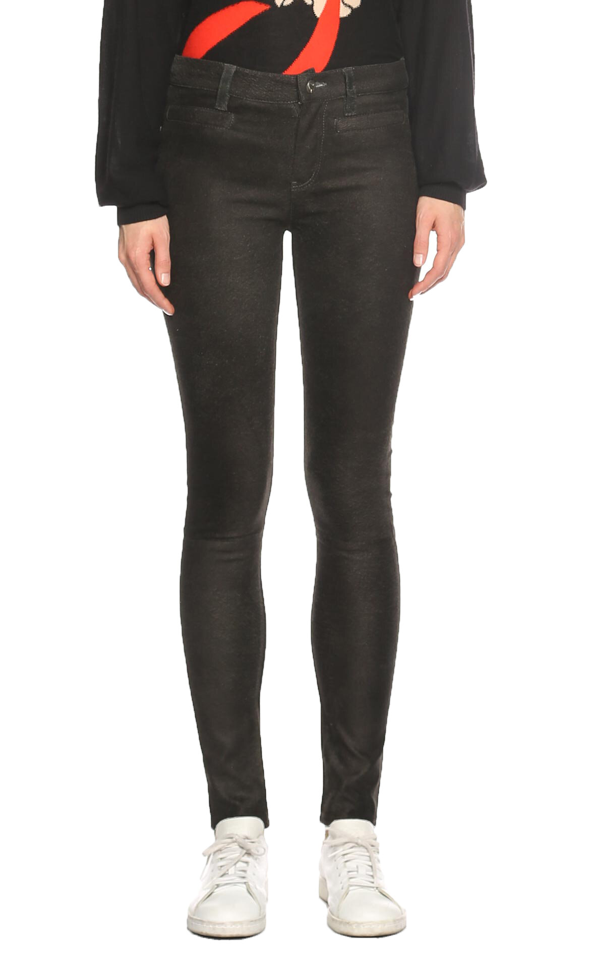 Mih Jeans-Mih Jeans Siyah Deri Pantolon