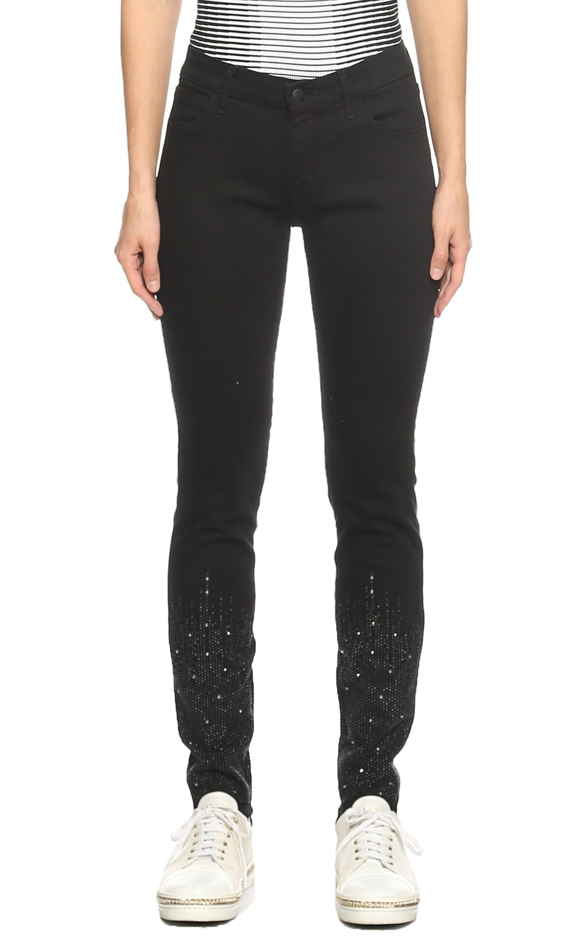 Koral-Koral Siyah Jean Pantolon