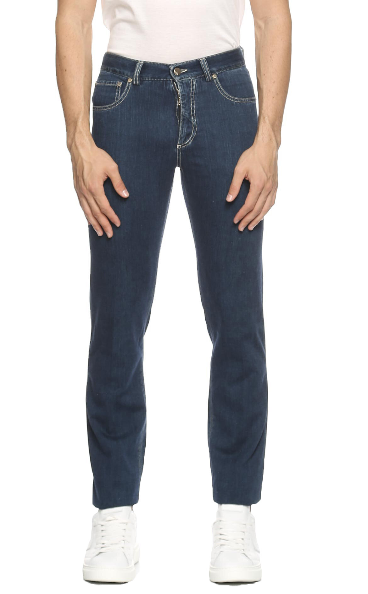 Cesare Attolini-Cesare Attolini Mavi Denim Pantolon Cesare Attolini-Cesare Attolini Mavi Denim Pantolon