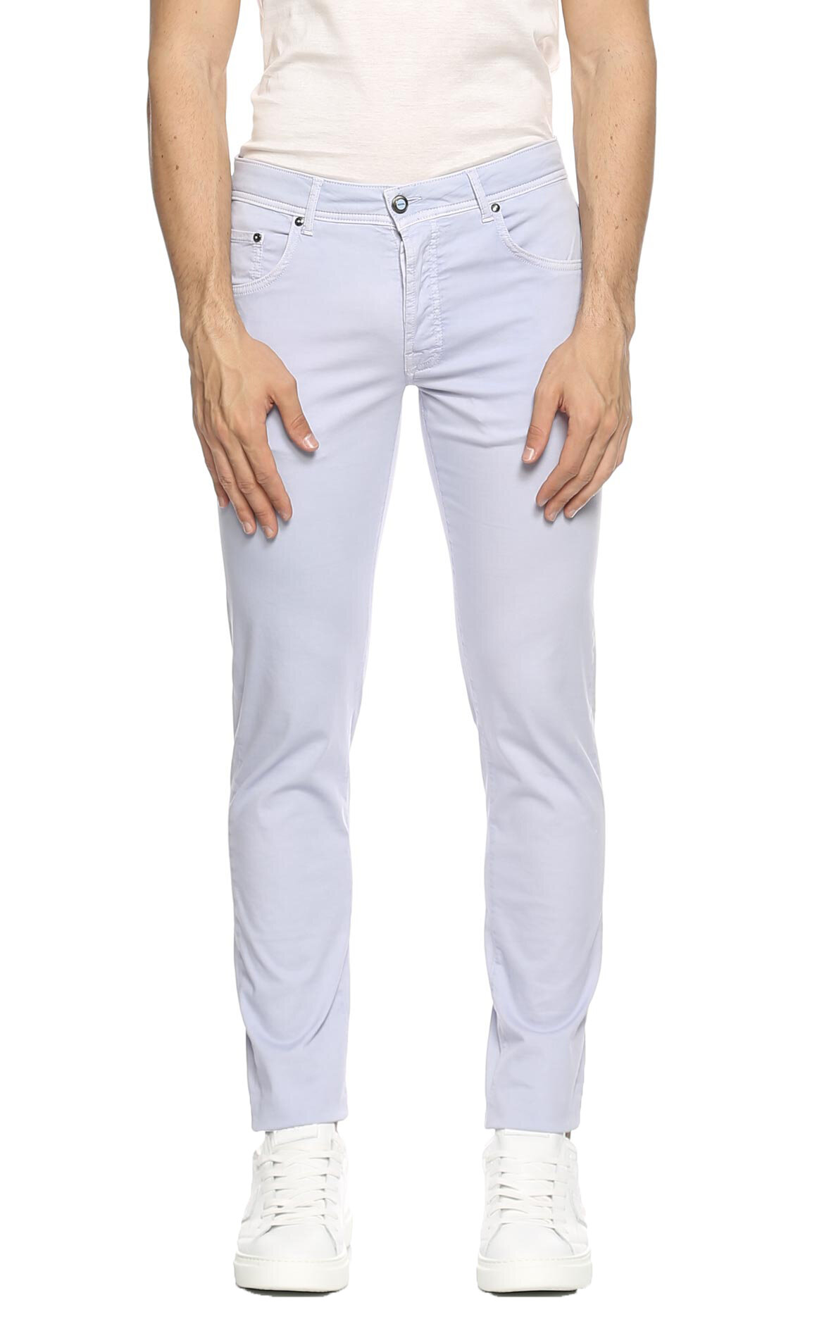 Cesare Attolini-Cesare Attolini Beyaz Denim Pantolon