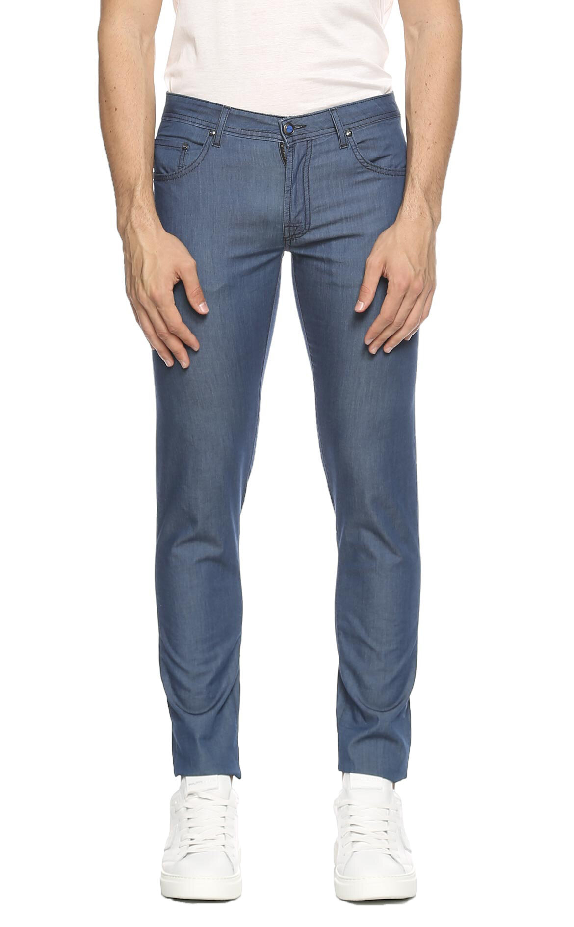 Cesare Attolini-Cesare Attolini Mavi Denim Pantolon Cesare Attolini-Cesare Attolini Mavi Denim Pantolon