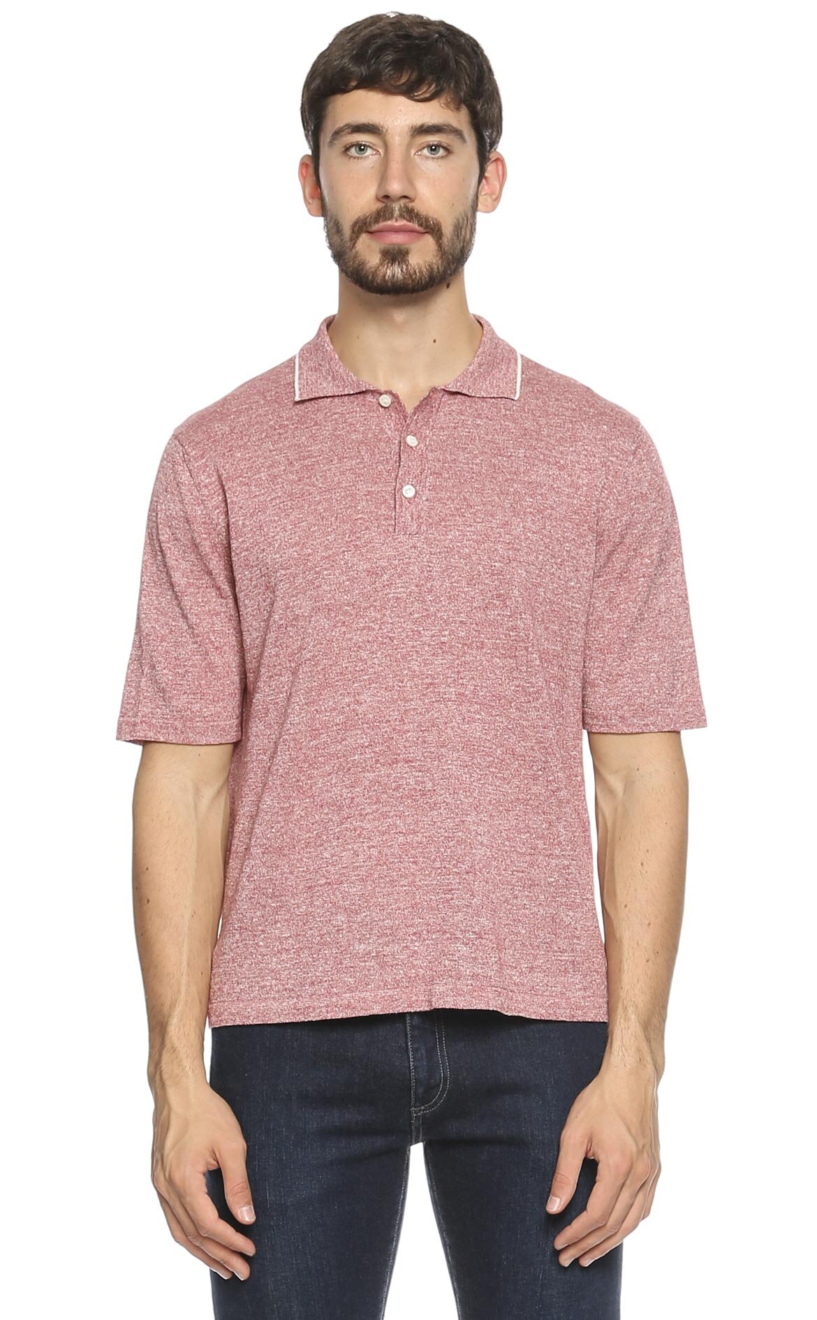 Cesare Attolini-Cesare Attolini Kırmızı Polo T-Shirt Cesare Attolini-Cesare Attolini Kırmızı Polo T-Shirt