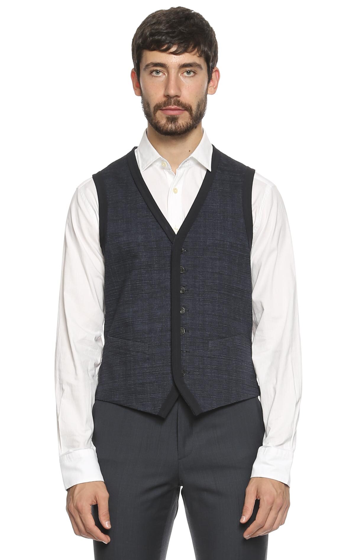 John Varvatos-John Varvatos Lacivert Yelek John Varvatos-John Varvatos Lacivert Yelek