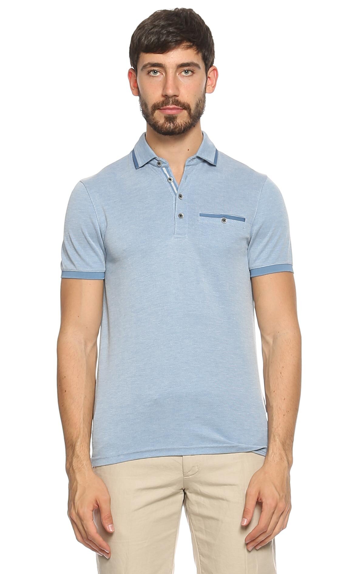 Ted Baker-Ted Baker Mavi Polo T-Shirt