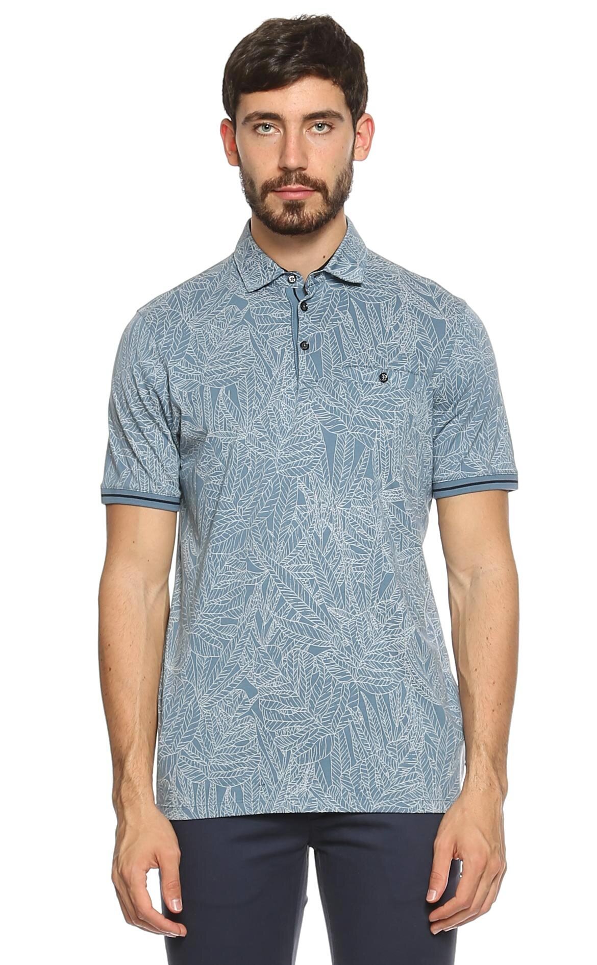 Ted Baker-Ted Baker Mavi Polo T-Shirt