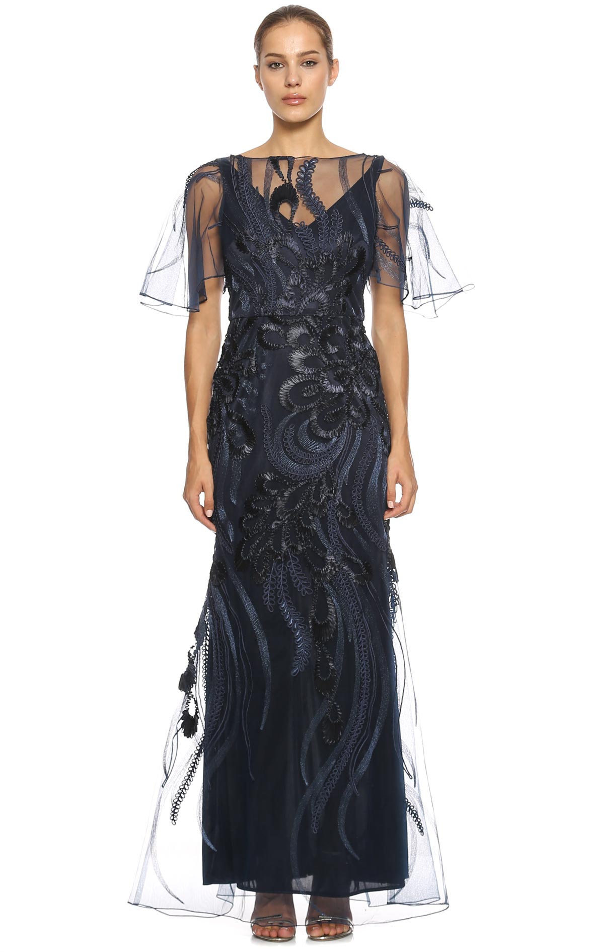 David Meister-David Meister Lacivert Gece Elbisesi David Meister-David Meister Lacivert Gece Elbisesi