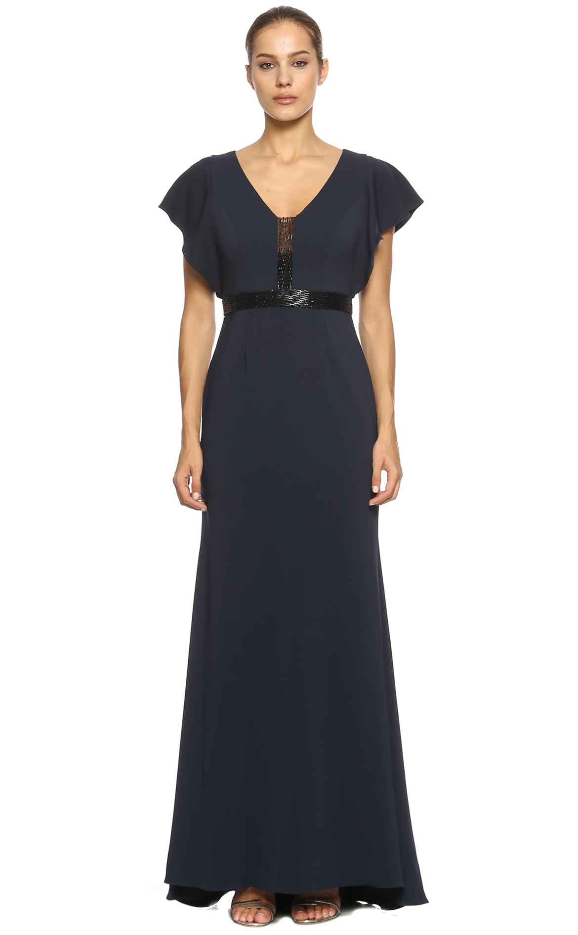 Carmen Marc Valvo Infusion-Carmen Marc Valvo Infusion Lacivert Gece Elbisesi Carmen Marc Valvo Infusion-Carmen Marc Valvo Infusion Lacivert Gece Elbisesi