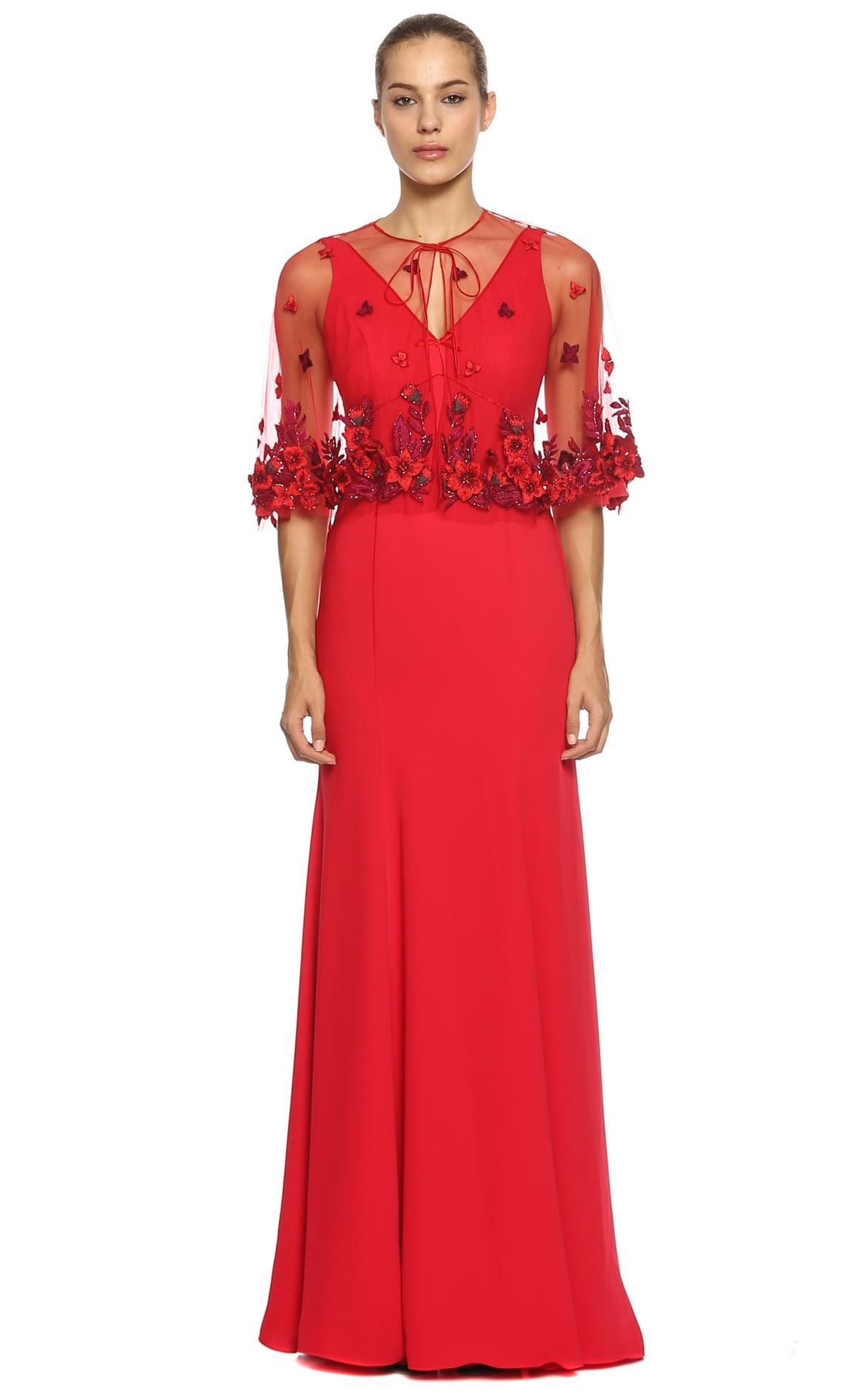 Marchesa Notte-Marchesa Notte Kırmızı Gece Elbisesi