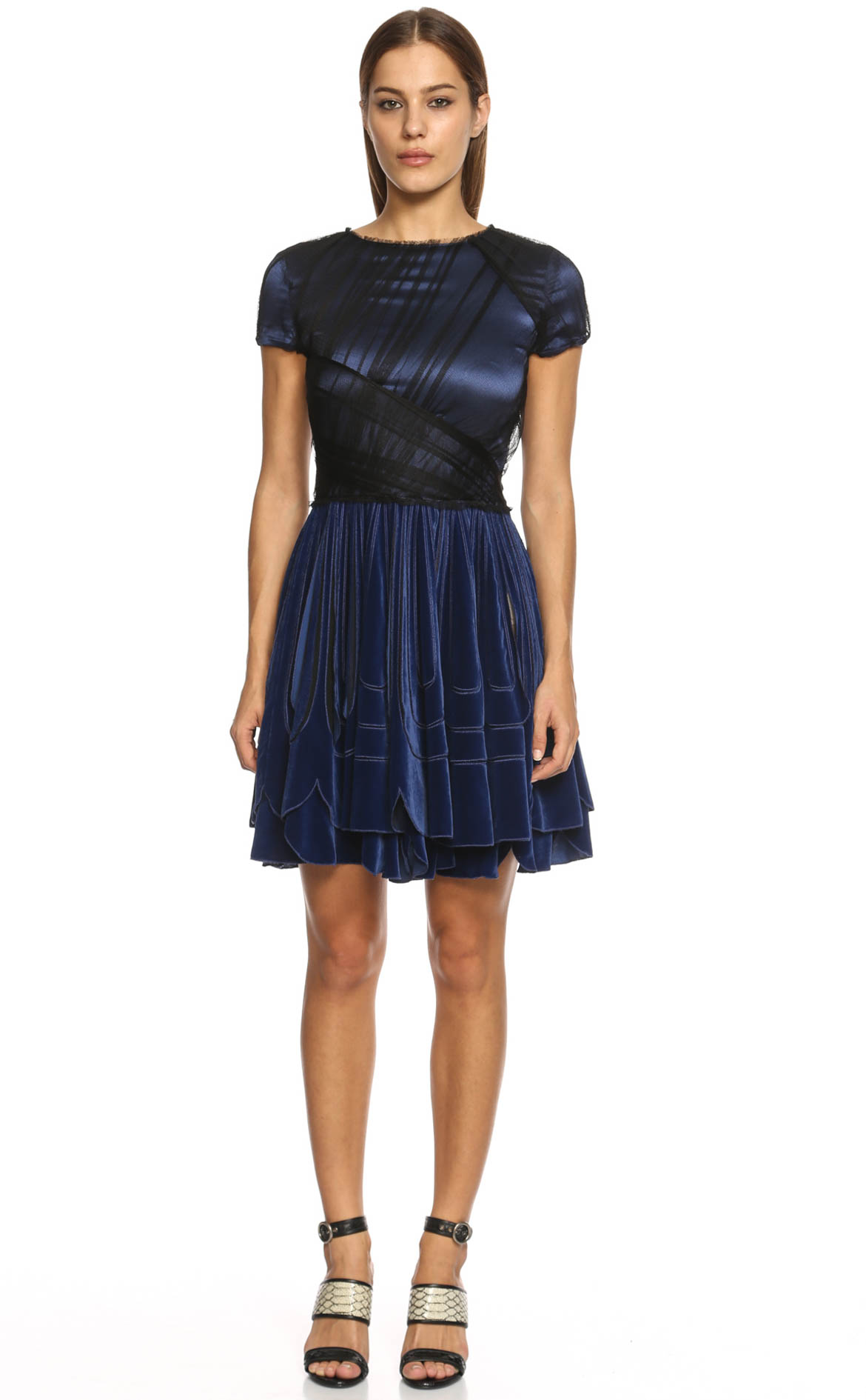 Alberta Ferretti -Alberta Ferretti  Saks Mavisi Elbise