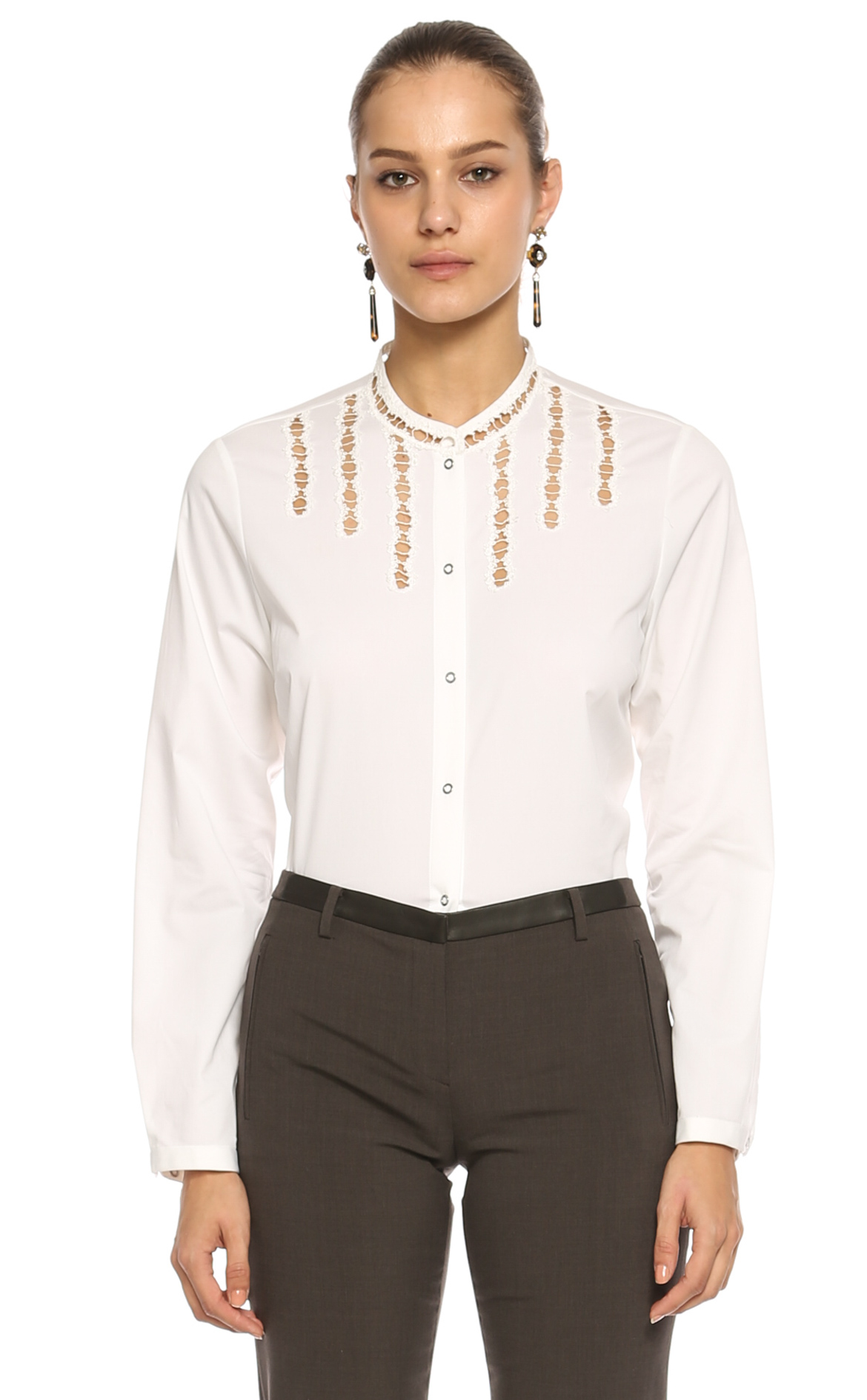 Elie Tahari-Elie Tahari Beyaz Bluz