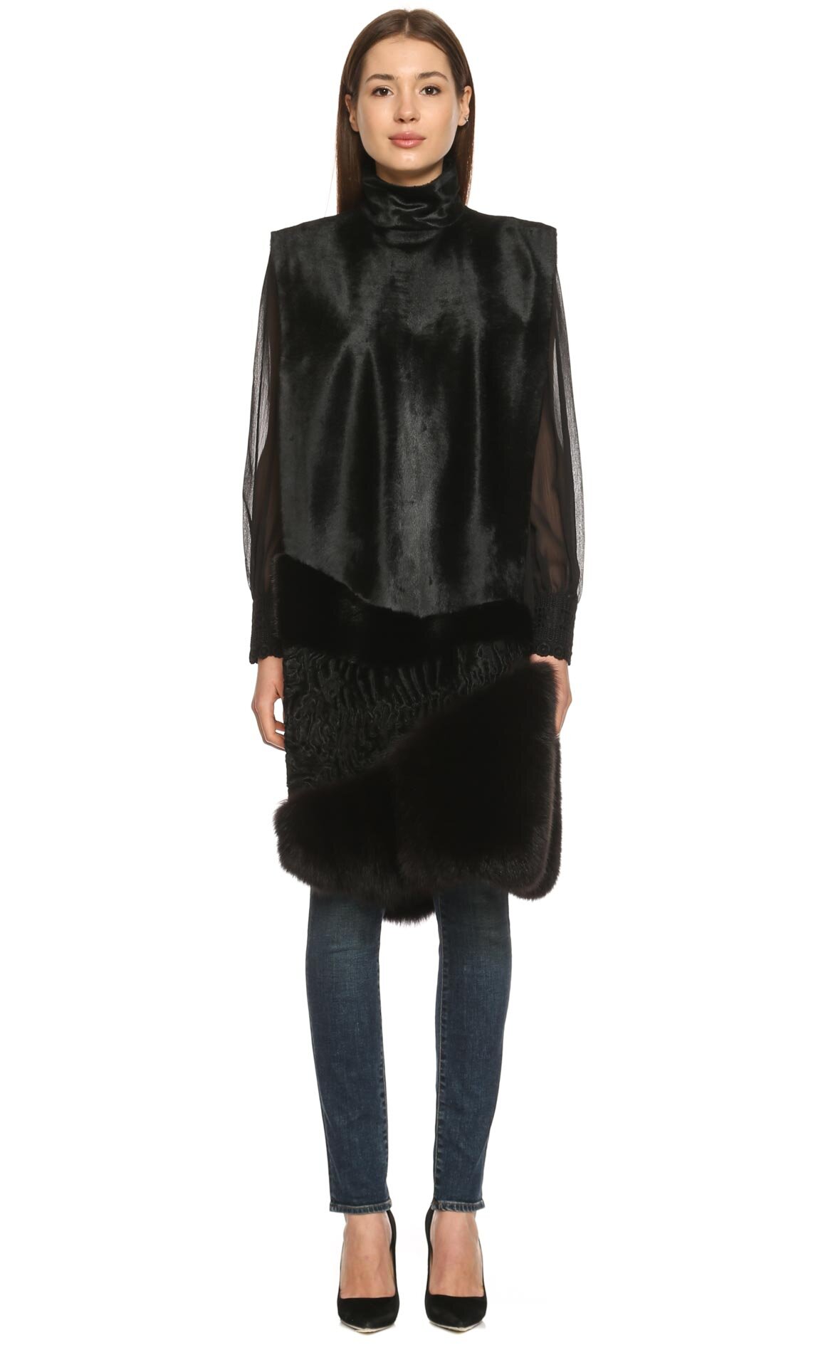 Alexander McQueen-Alexander McQueen Siyah Kürk