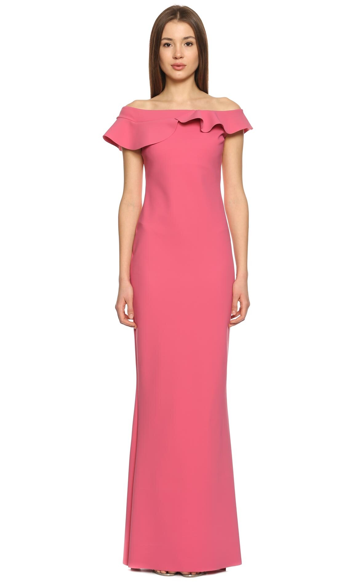 Chiara Boni-Chiara Boni Pembe Gece Elbisesi