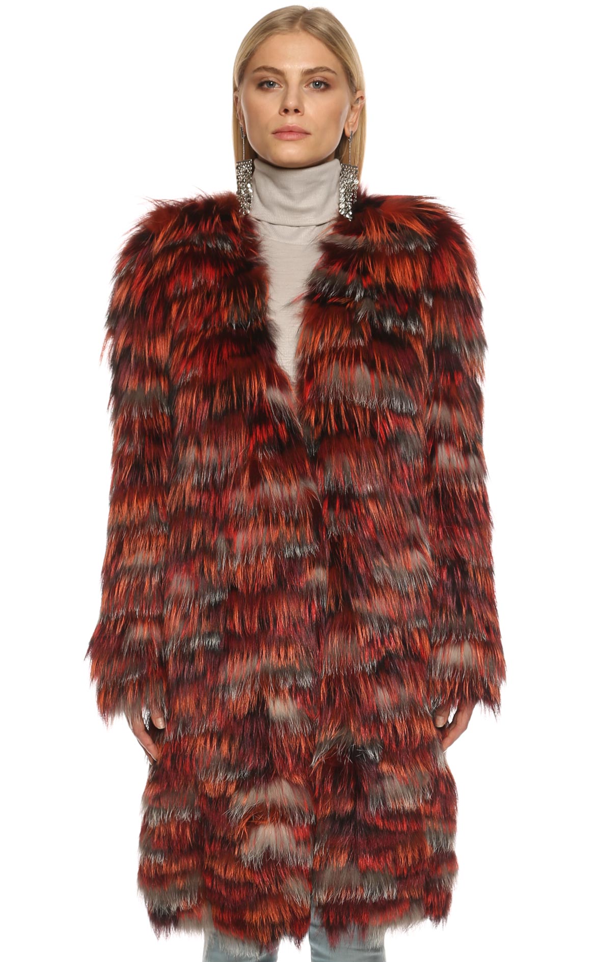 Prabal Gurung-Prabal Gurung Kırmızı Kürk