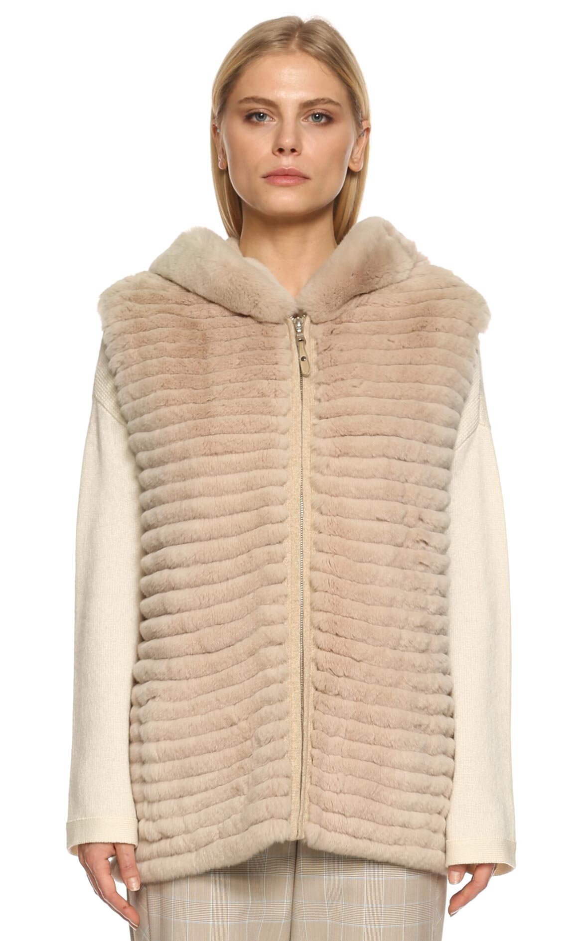 Simonetta-Simonetta Pembe Kürk Yelek