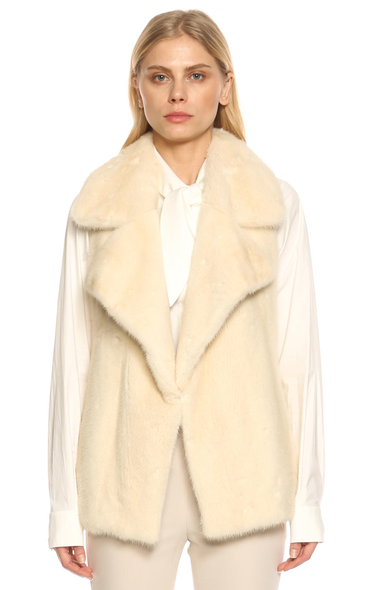 Agnona-Agnona Beyaz Kürk