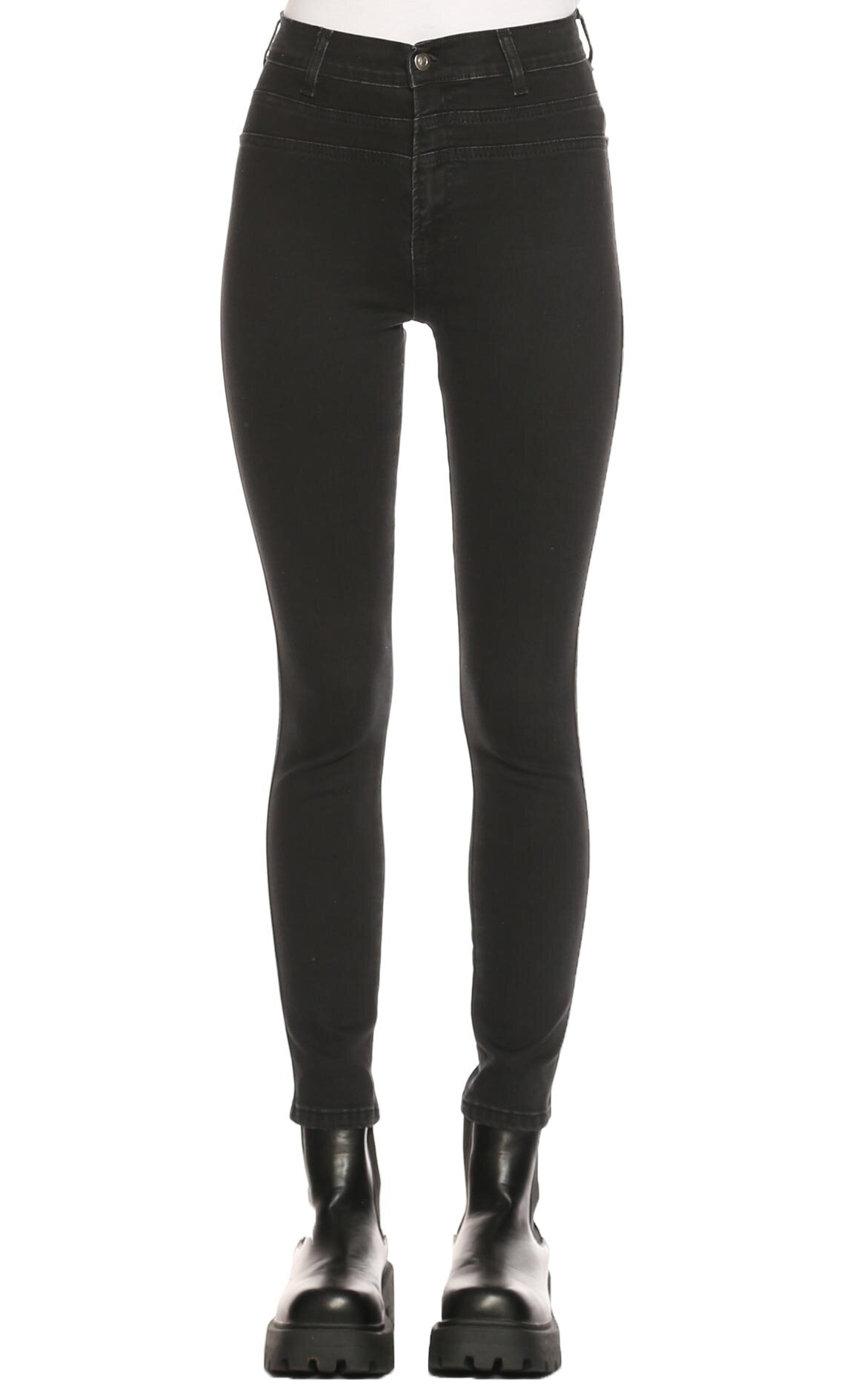 Neta-Neta Gri Denim Pantolon