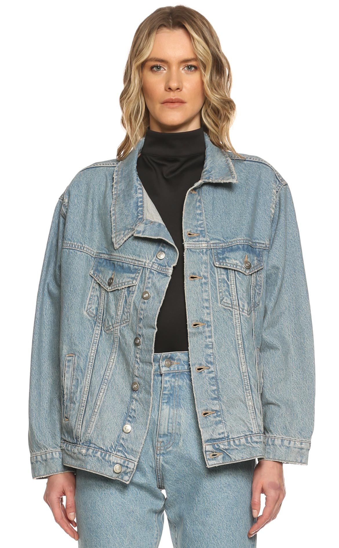 Neta-Neta Mavi Oversize Denim Ceket