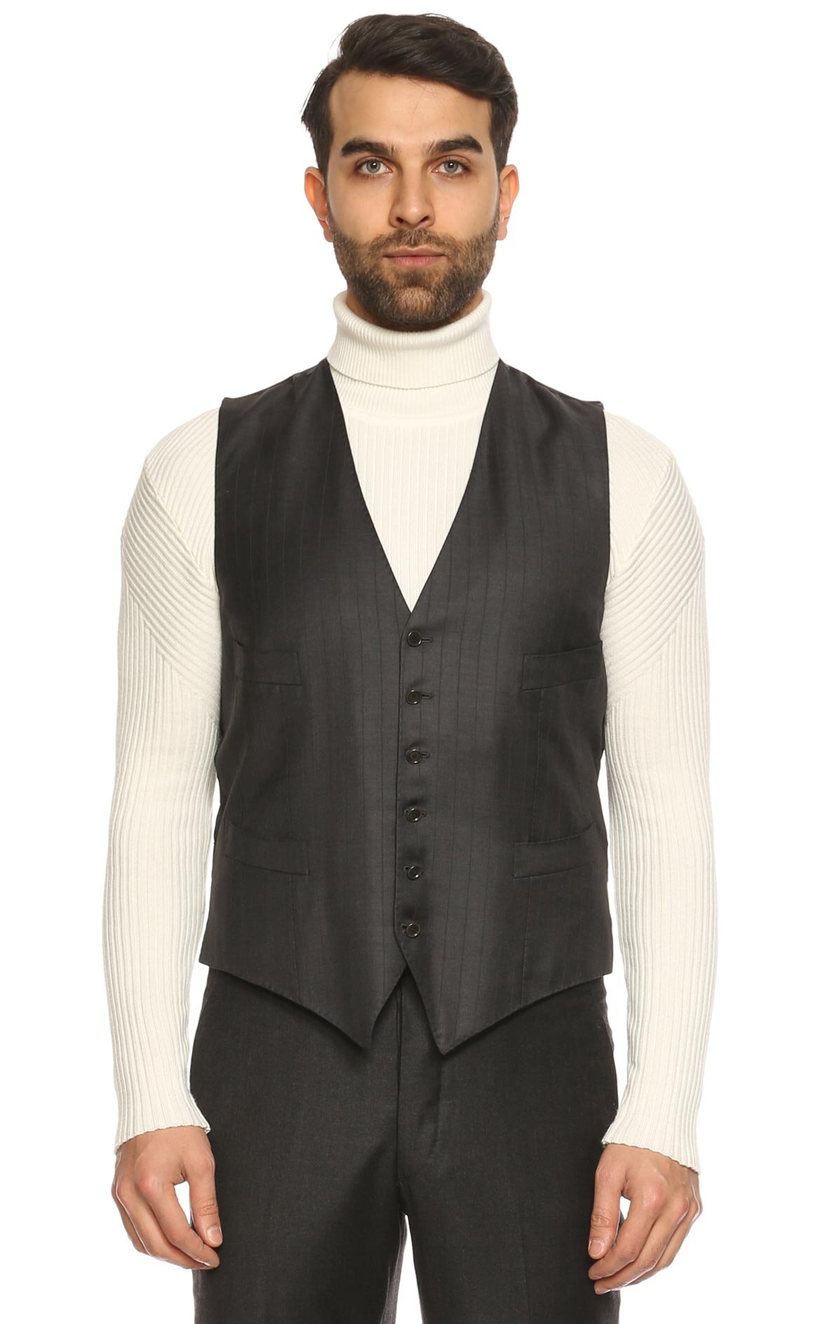 Cesare Attolini-Cesare Attolini Siyah Yelek