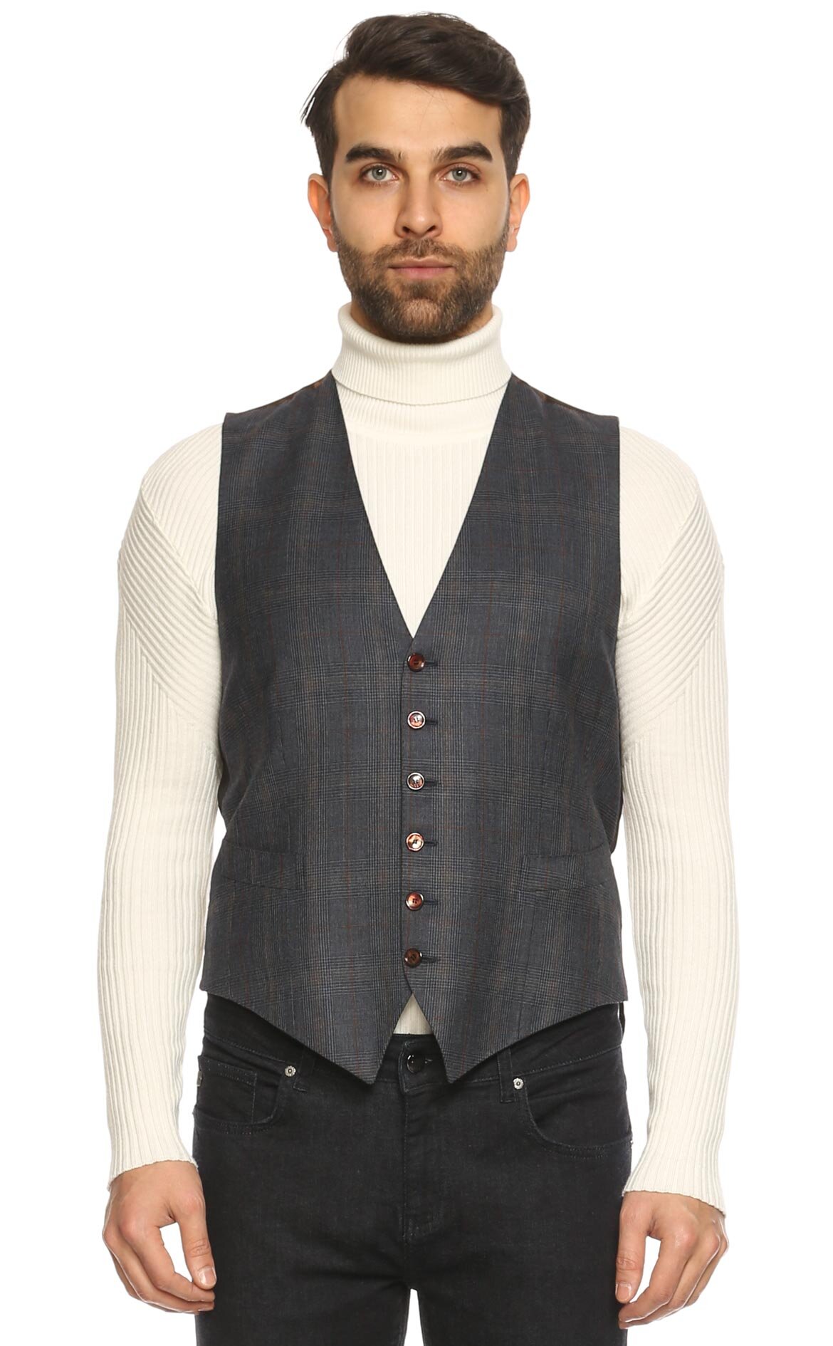 Cesare Attolini-Cesare Attolini Mavi Yelek Cesare Attolini-Cesare Attolini Mavi Yelek