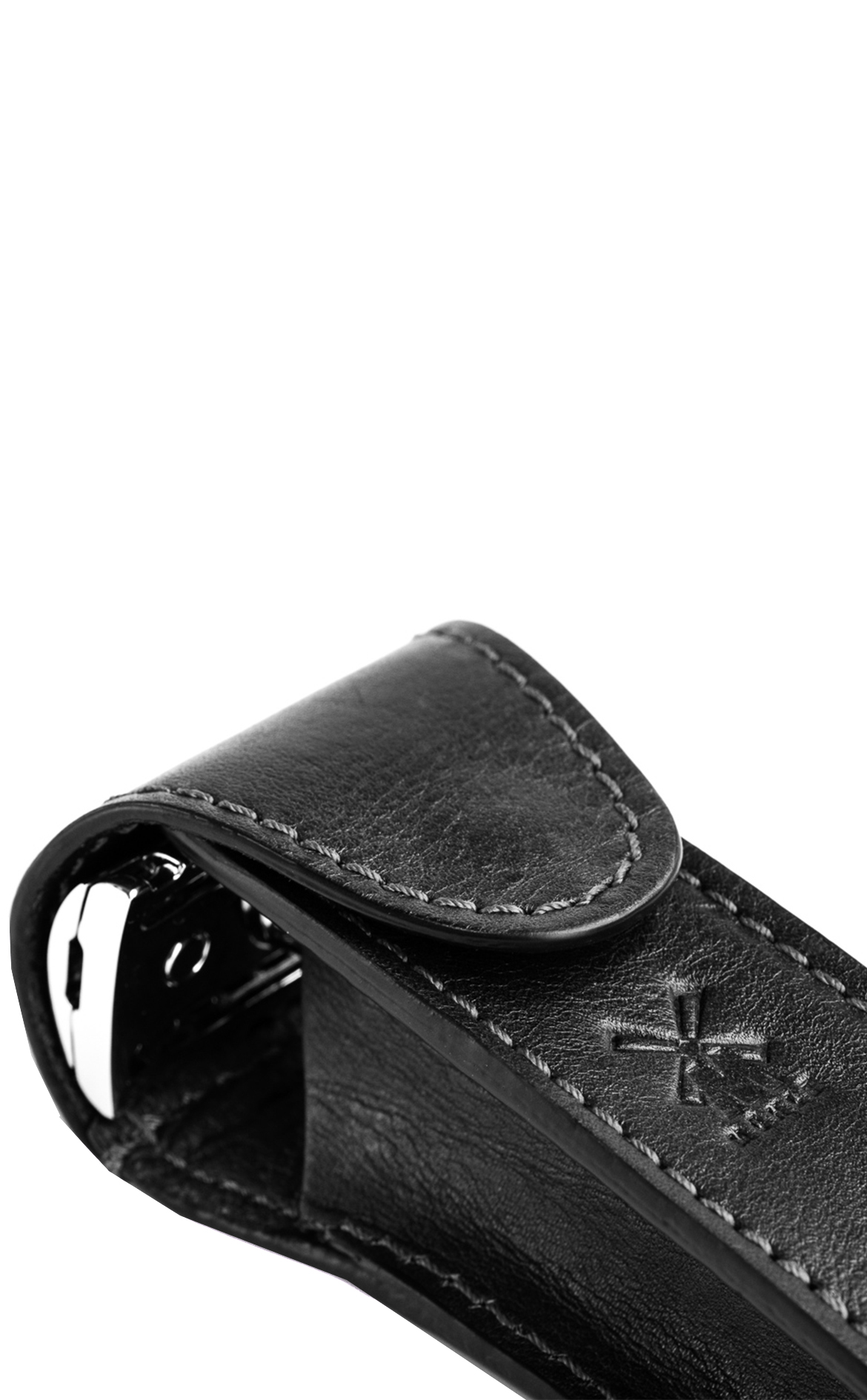 Mühle-Mühle Jiletli Tıras Mak İçin Deri Seyahat Çantası Siyah