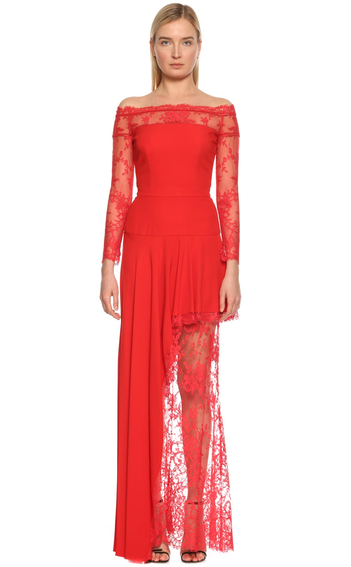 Alexander McQueen-Alexander McQueen Kırmızı Gece Elbisesi Alexander McQueen-Alexander McQueen Kırmızı Gece Elbisesi