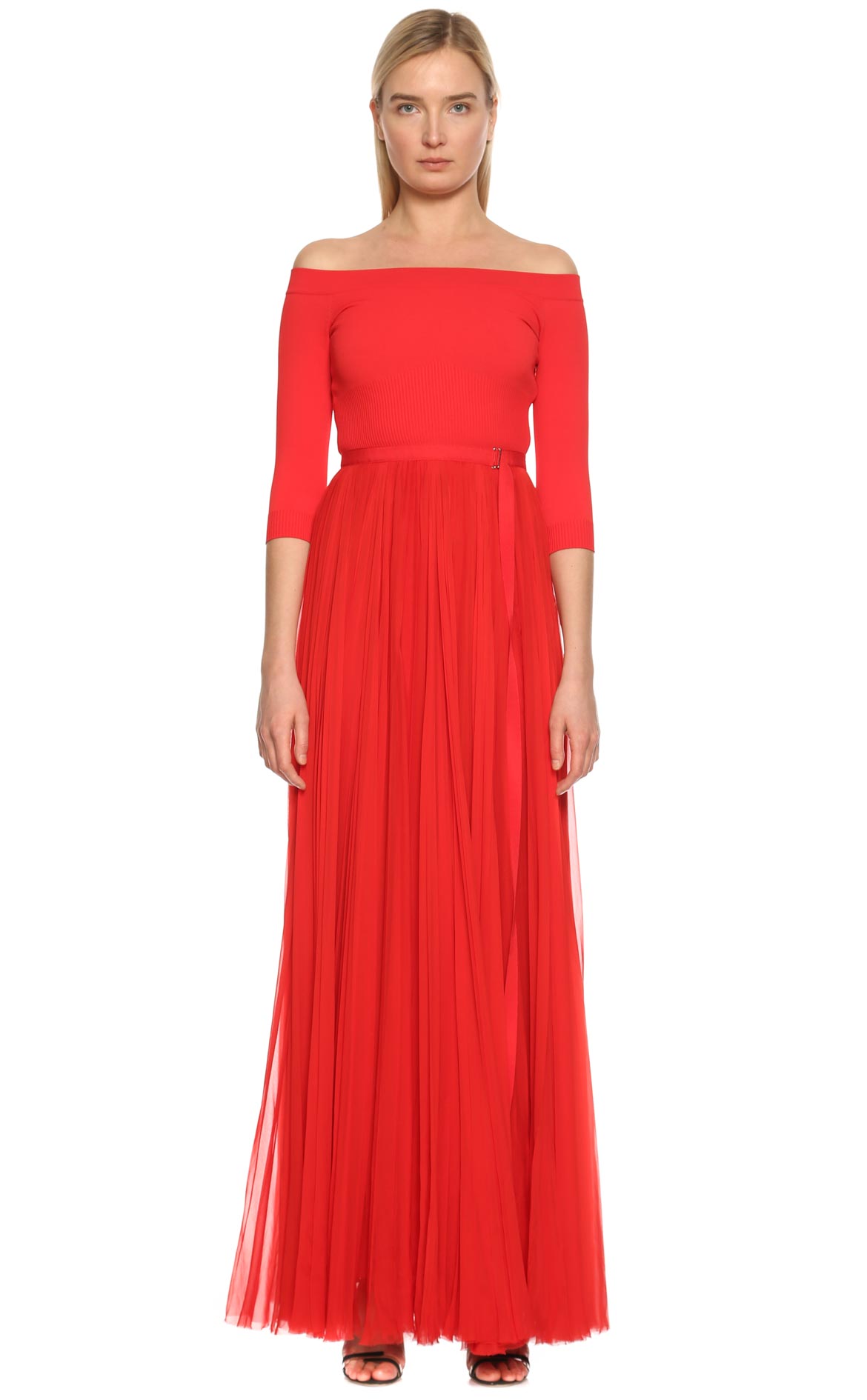 Alexander McQueen-Alexander McQueen Kırmızı Gece Elbisesi Alexander McQueen-Alexander McQueen Kırmızı Gece Elbisesi