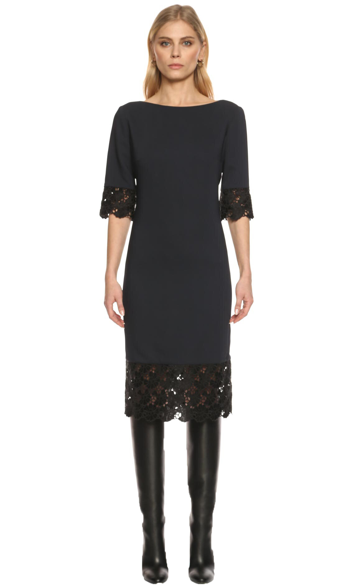 Lanvin-Lanvin Lacivert Elbise