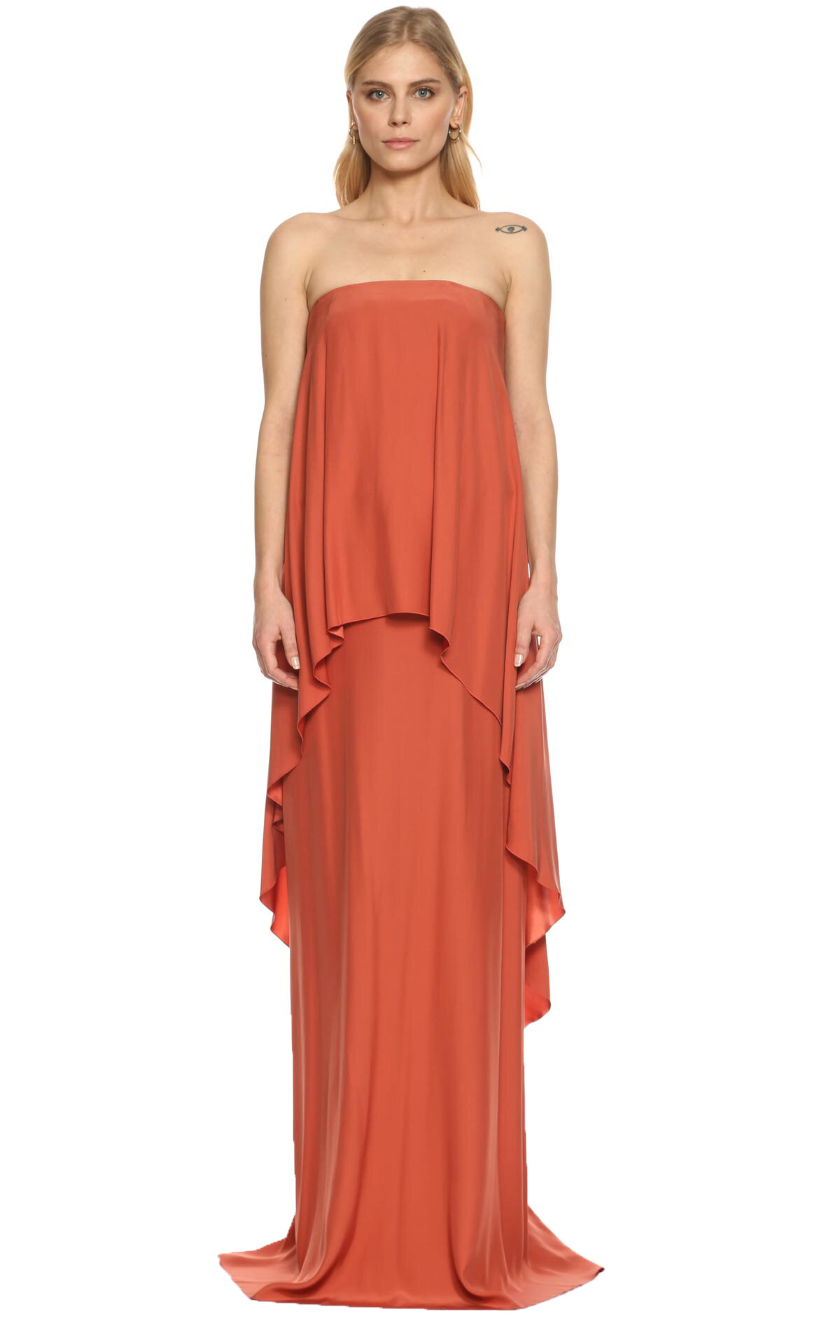 Lanvin-Lanvin Kahverengi Gece Elbisesi