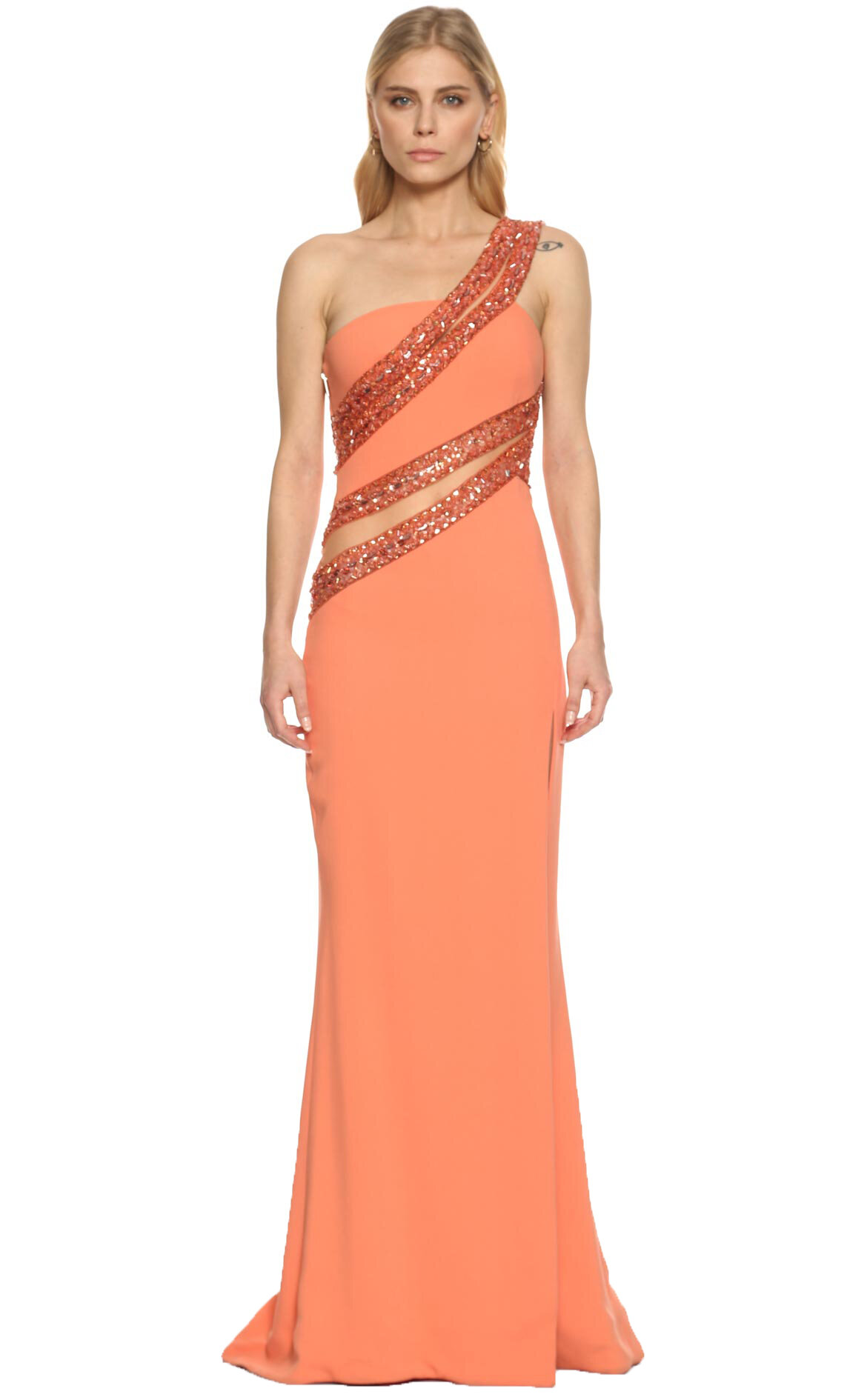 Zuhair Murad-Zuhair Murad Mercan Gece Elbisesi