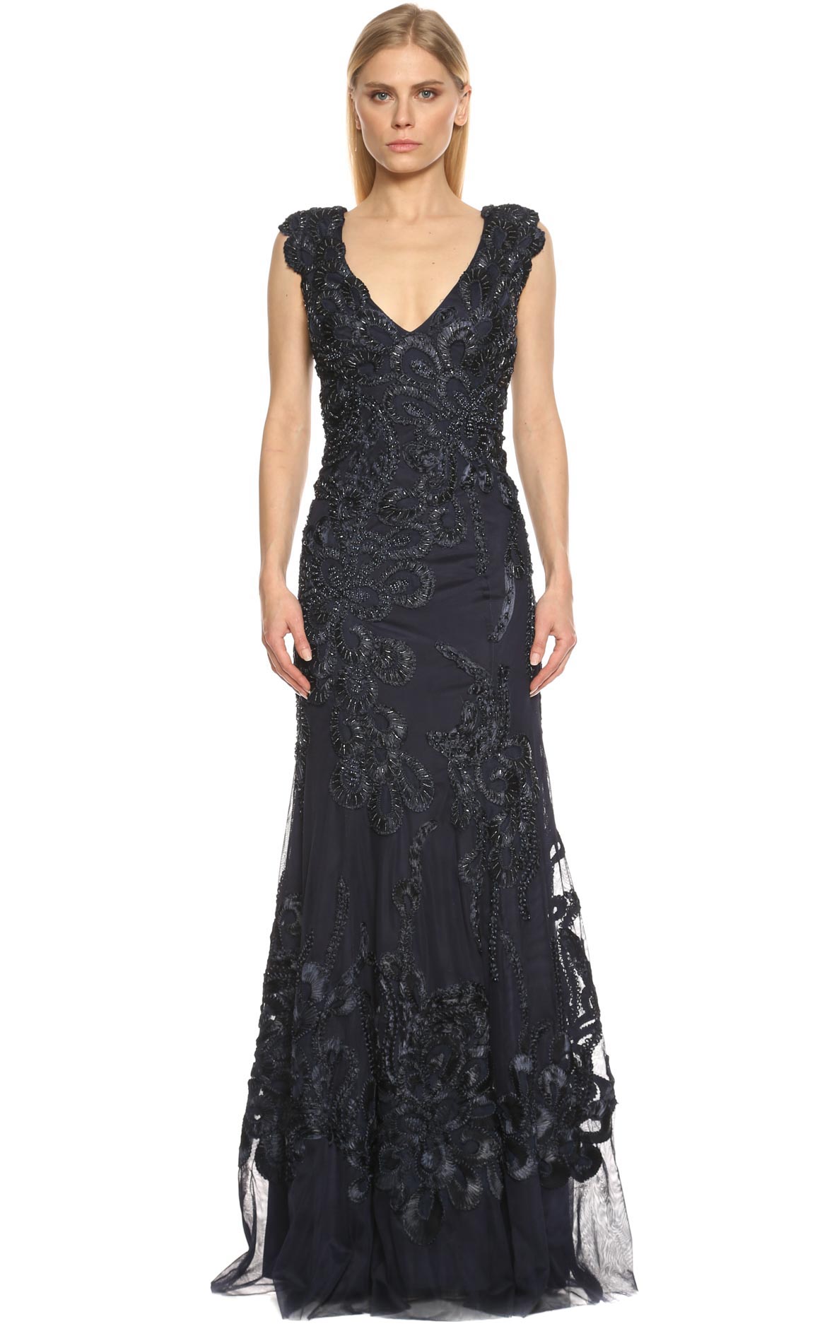 Jovani-Jovani Lacivert Gece Elbisesi Jovani-Jovani Lacivert Gece Elbisesi