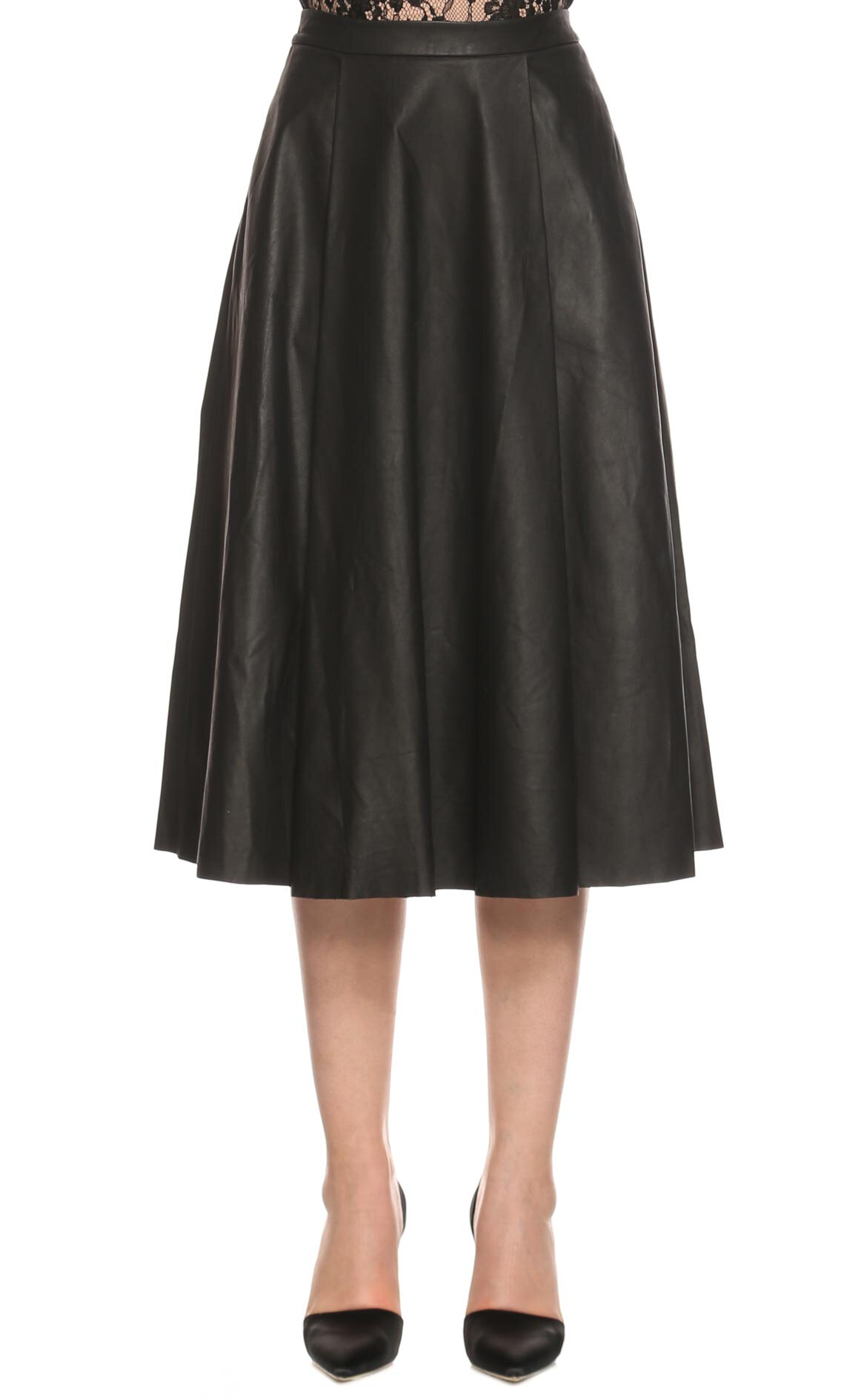 Alice & Olivia-Alice & Olivia Siyah Deri Etek