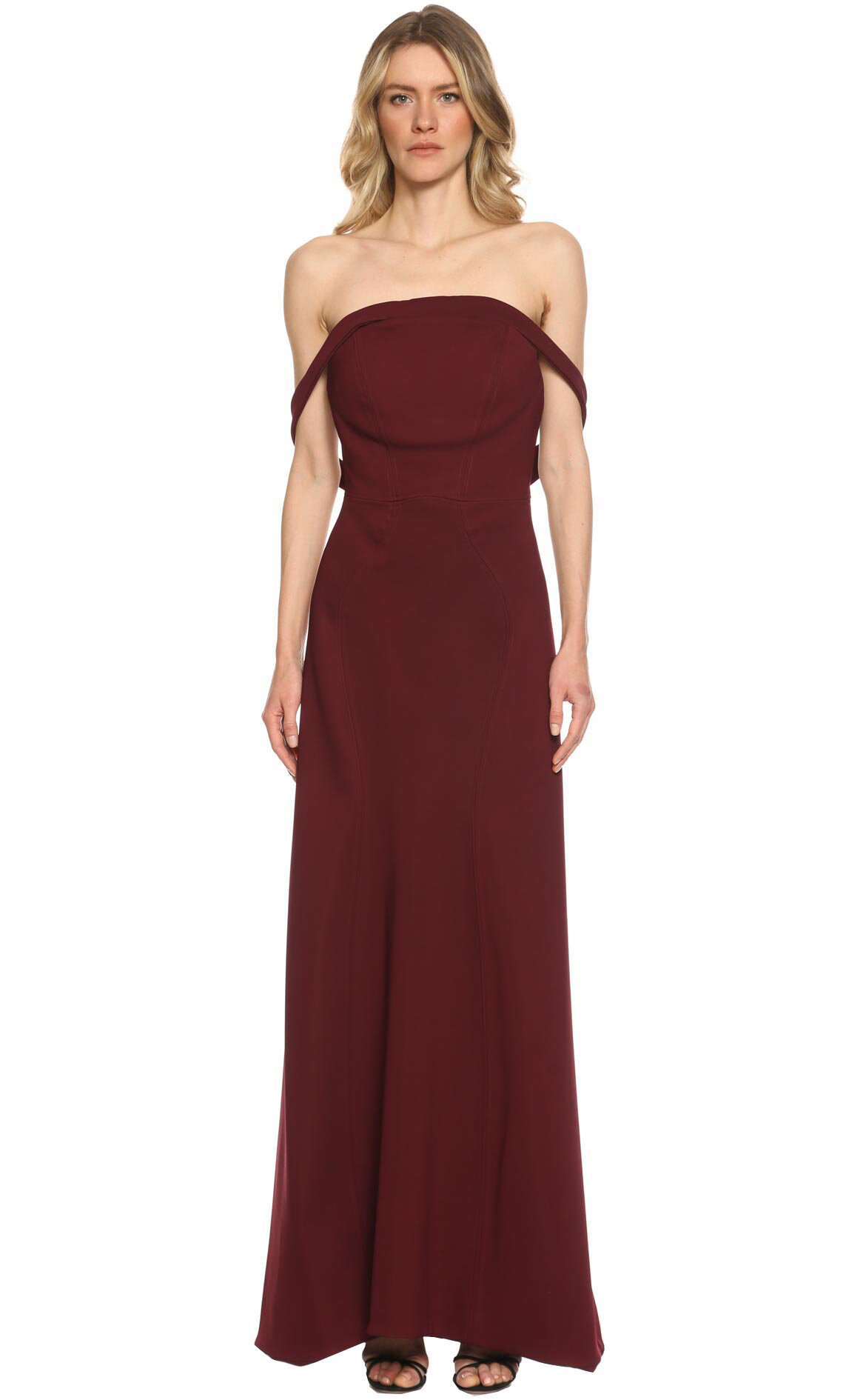 Zac Posen-Zac Posen Bordo Gece Elbisesi Zac Posen-Zac Posen Bordo Gece Elbisesi