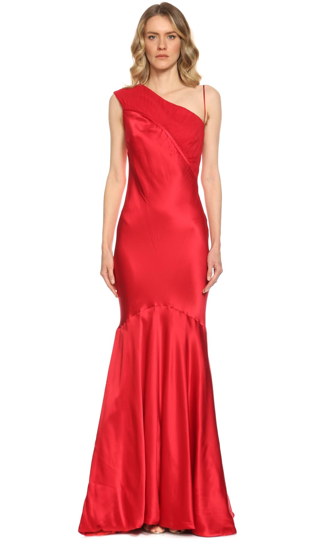 Dina Bar El-Dina Bar El Kırmızı Gece Elbisesi Dina Bar El-Dina Bar El Kırmızı Gece Elbisesi