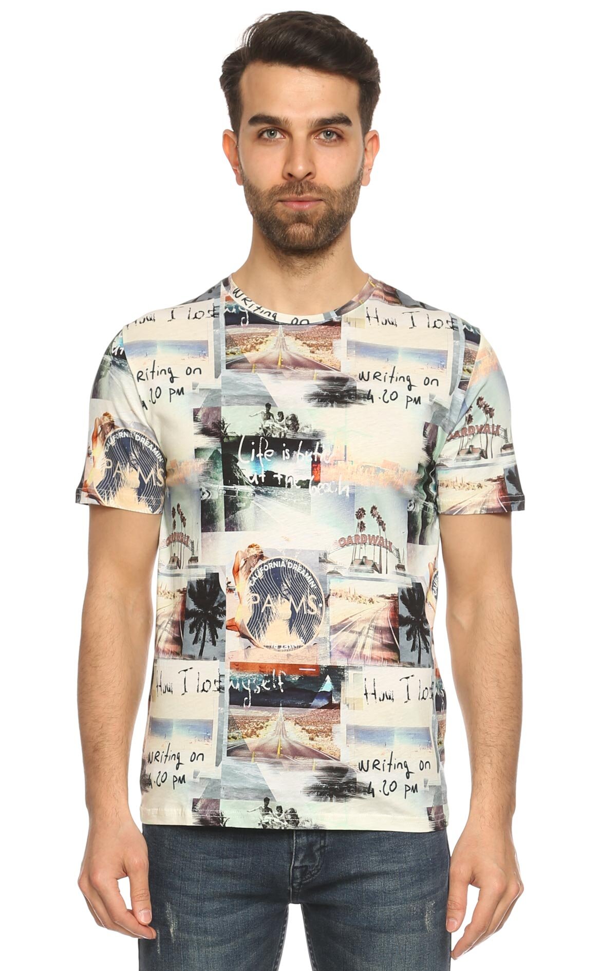 John Frank-Road Desenli T-Shirt John Frank-Road Desenli T-Shirt